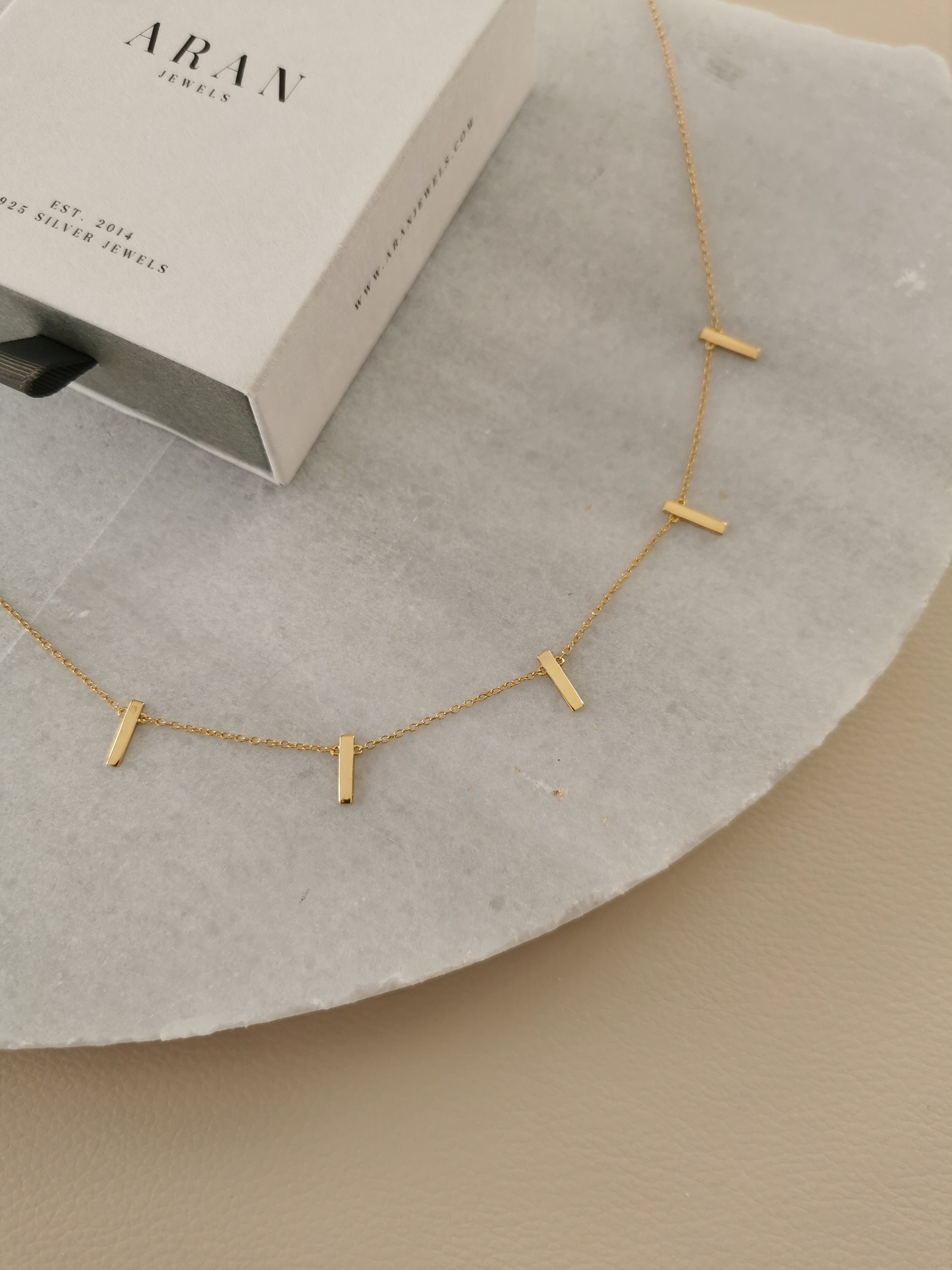 Stunning Mini Multi Bar Necklace With Five Bar in Sterling - Etsy