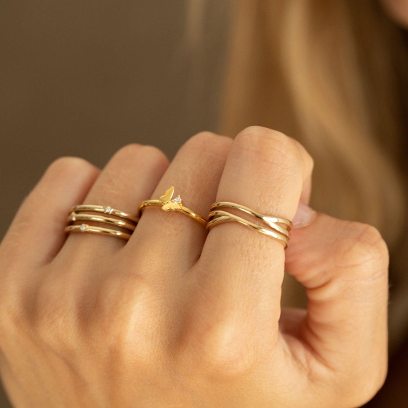 Interlocking Band Silver Ring Multiple Strand Silver Ring - Etsy