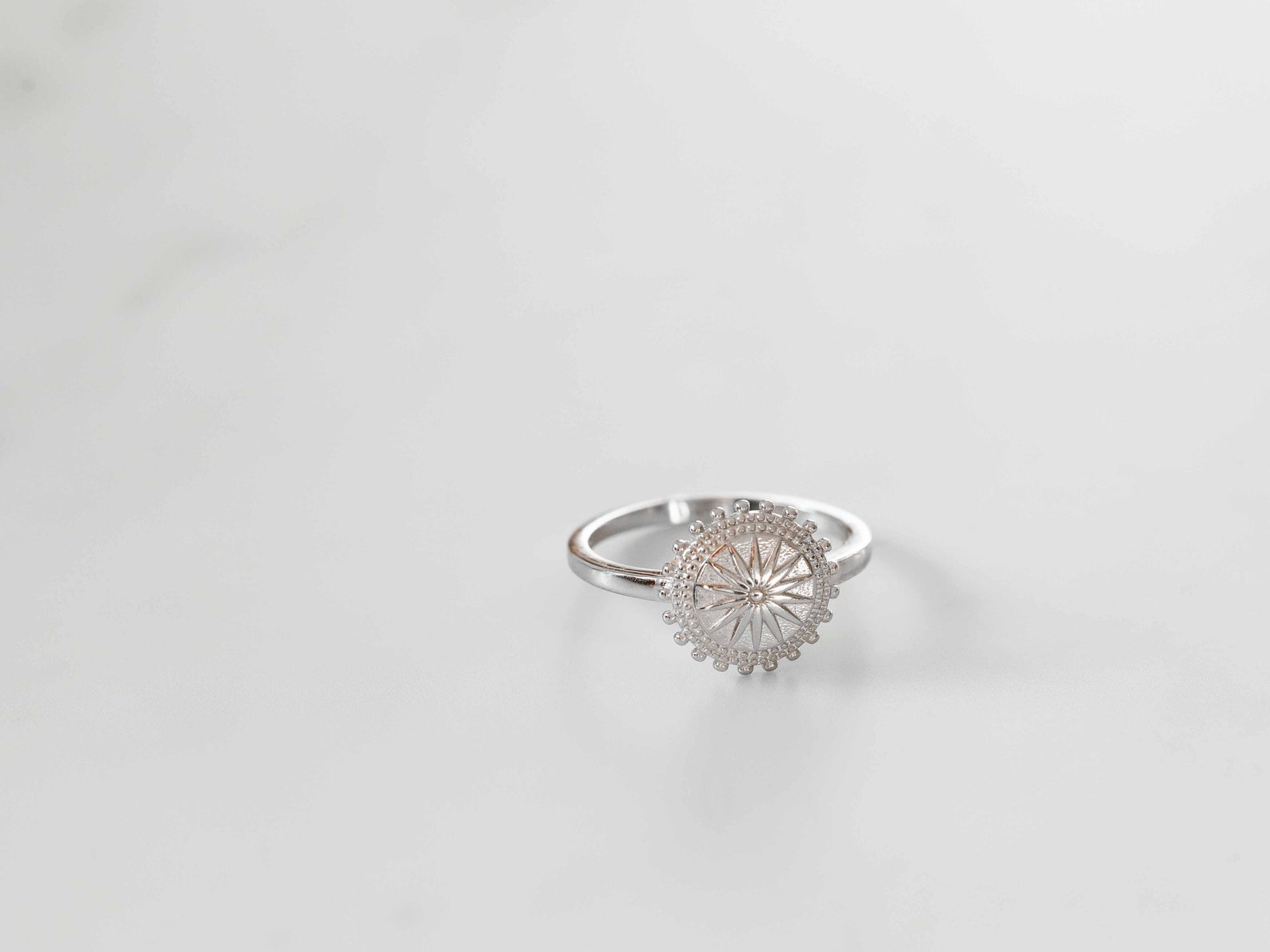 Gold Sun Shape Ring Beautiful Sun Rays Polished Silver Ring - Etsy