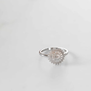 Gold Sun Shape Ring, Beautiful Sun Rays Polished Silver Ring, Cute ...