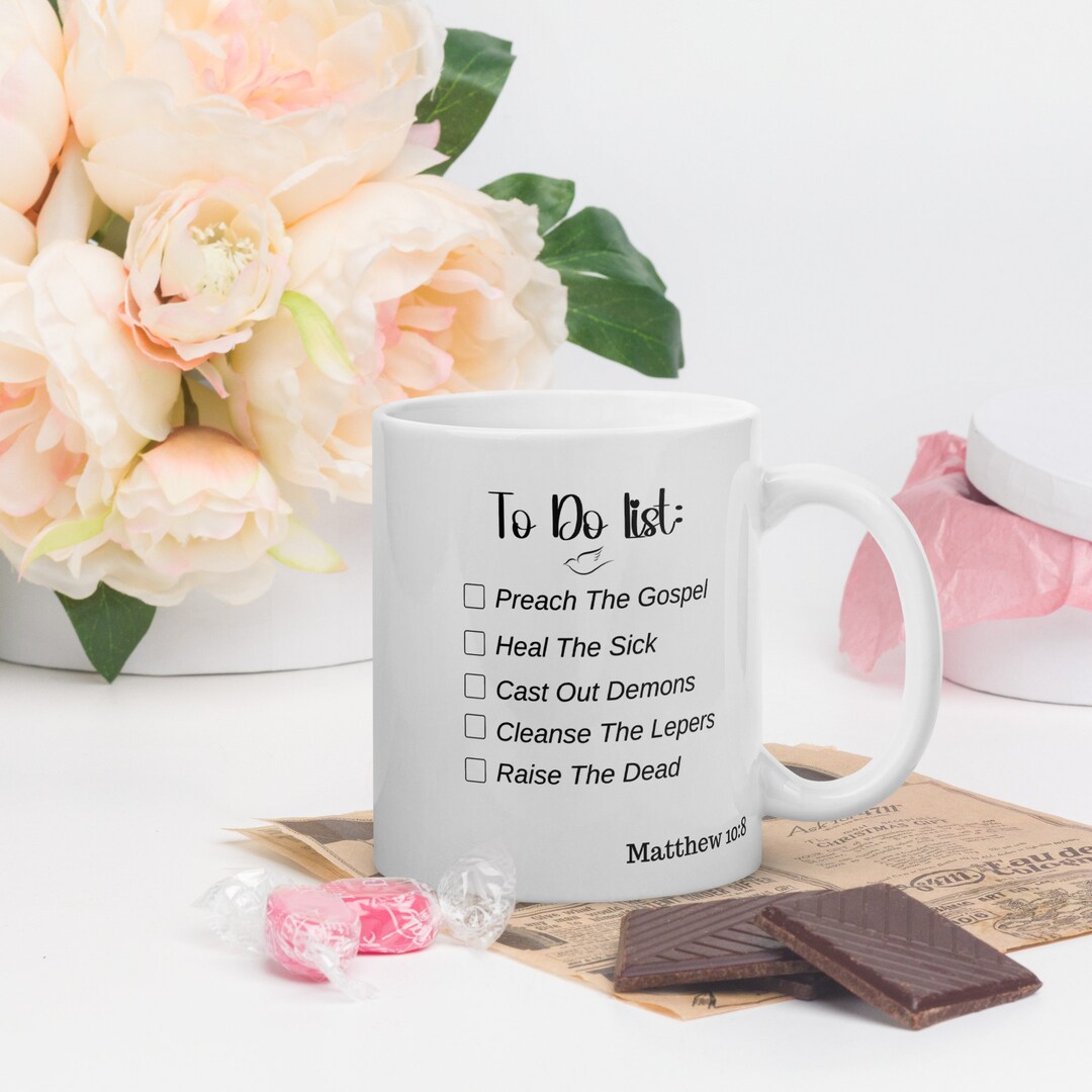 White Glossy Mug L to Do List Coffee Mug L Bible Verse Coffee Mug L Inspirational Coffee Mug L ...