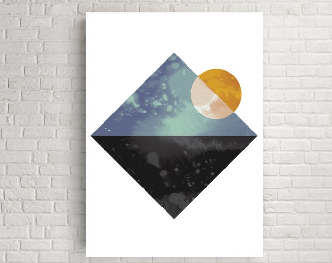 Abstract Poster Sun Poster Textured Printsun Print - Etsy