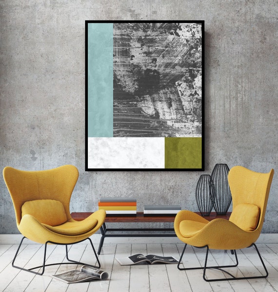 Large abstract print grey prints geometric wall art large | Etsy