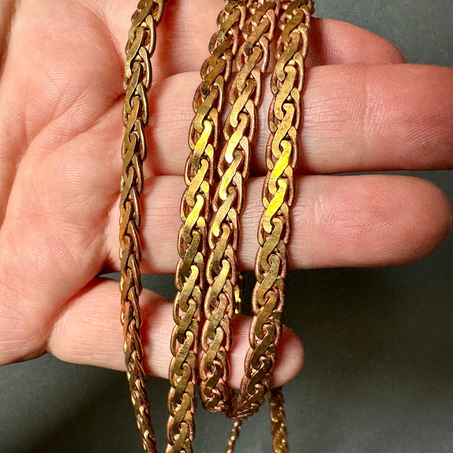 Absolutely Fascinating Vintage Four Part BRAIDED Brass Chain! Sold per ...