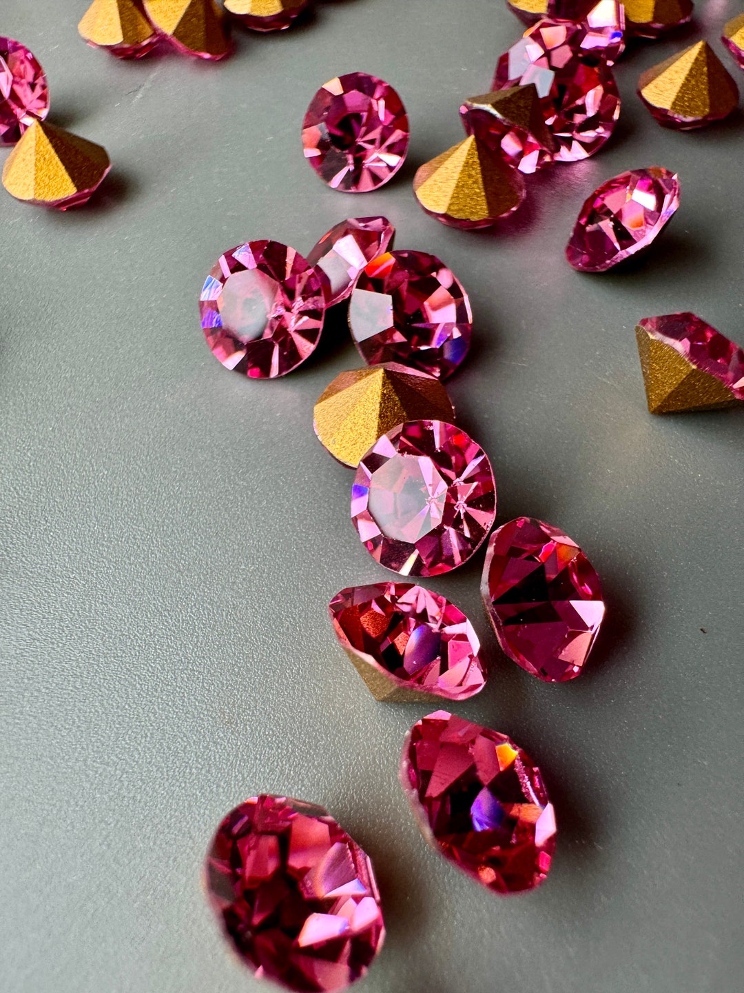 GORGEOUS Authentic Swarovski Crystal Chatons! Rose SS34! Sold per 12 ...