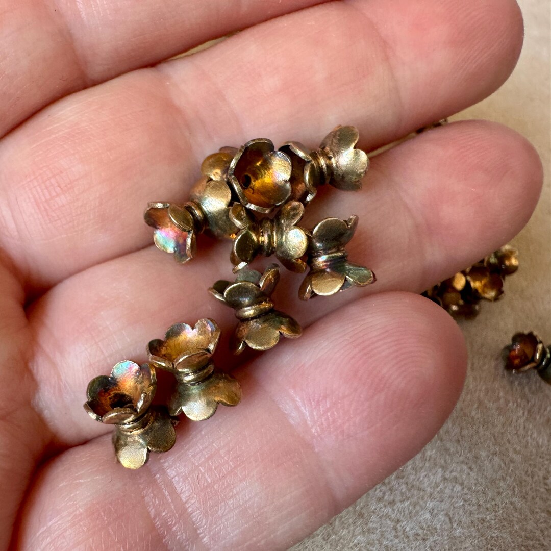 Bali Style Antiqued Vermeil Double Ended Bead Caps! Sold per Six Pieces ...