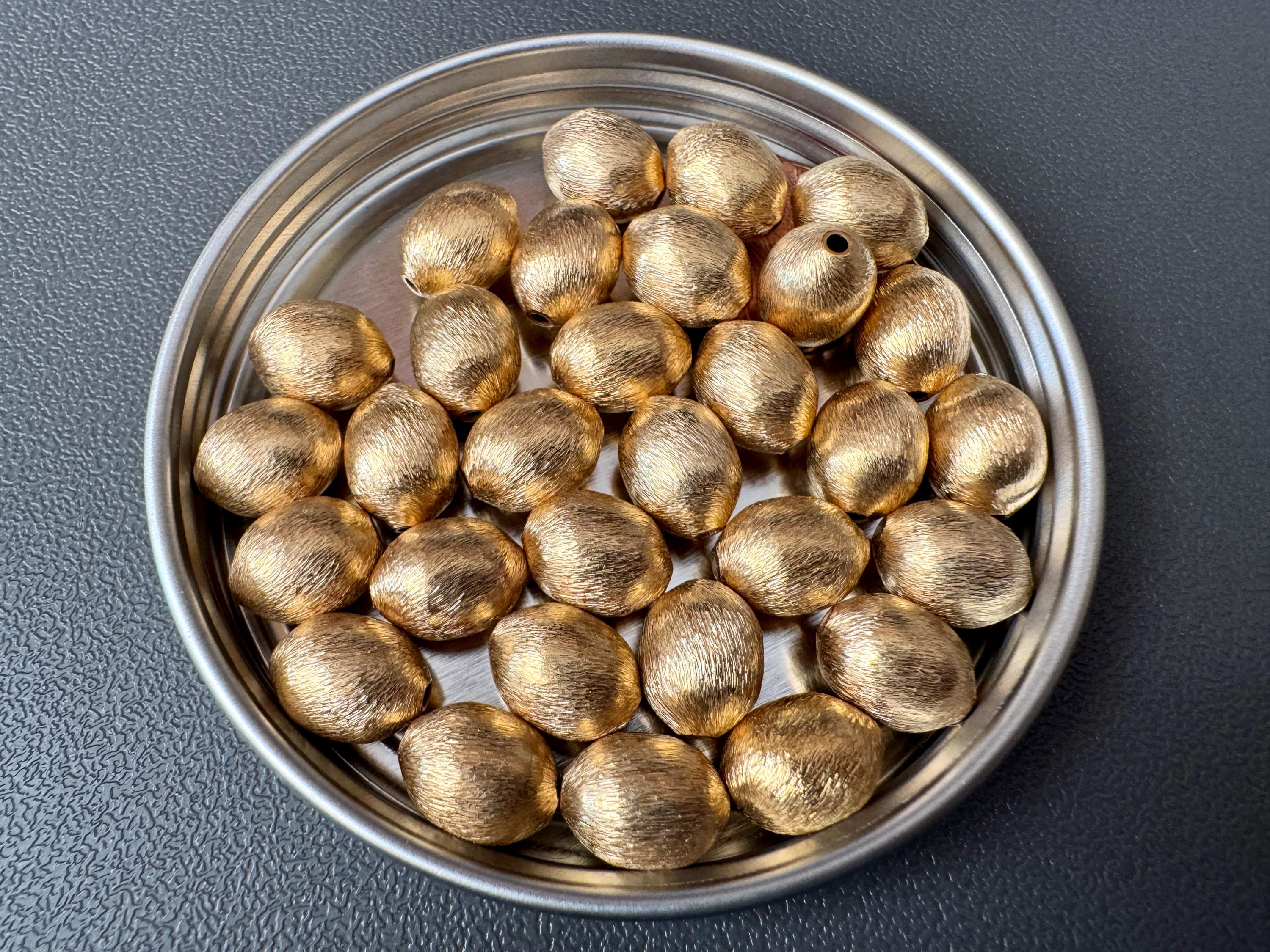 Absolutely Glorious in Person! Gold Plated Brass Beads. Brushed Effect ...