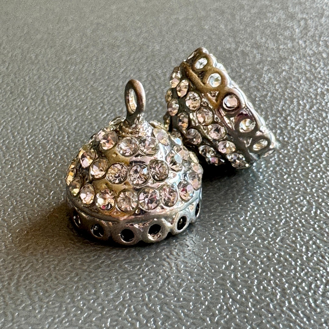 Unique Crystal Encrusted Metal Findings! Sold per Pair. SKU 10134 - Etsy