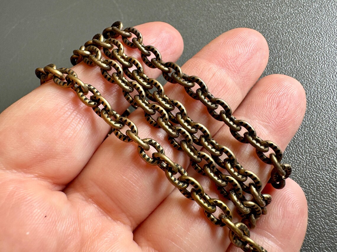 Funky Textured Oval Linked Chain! Sold per YARD. SKU Chain601 - Etsy
