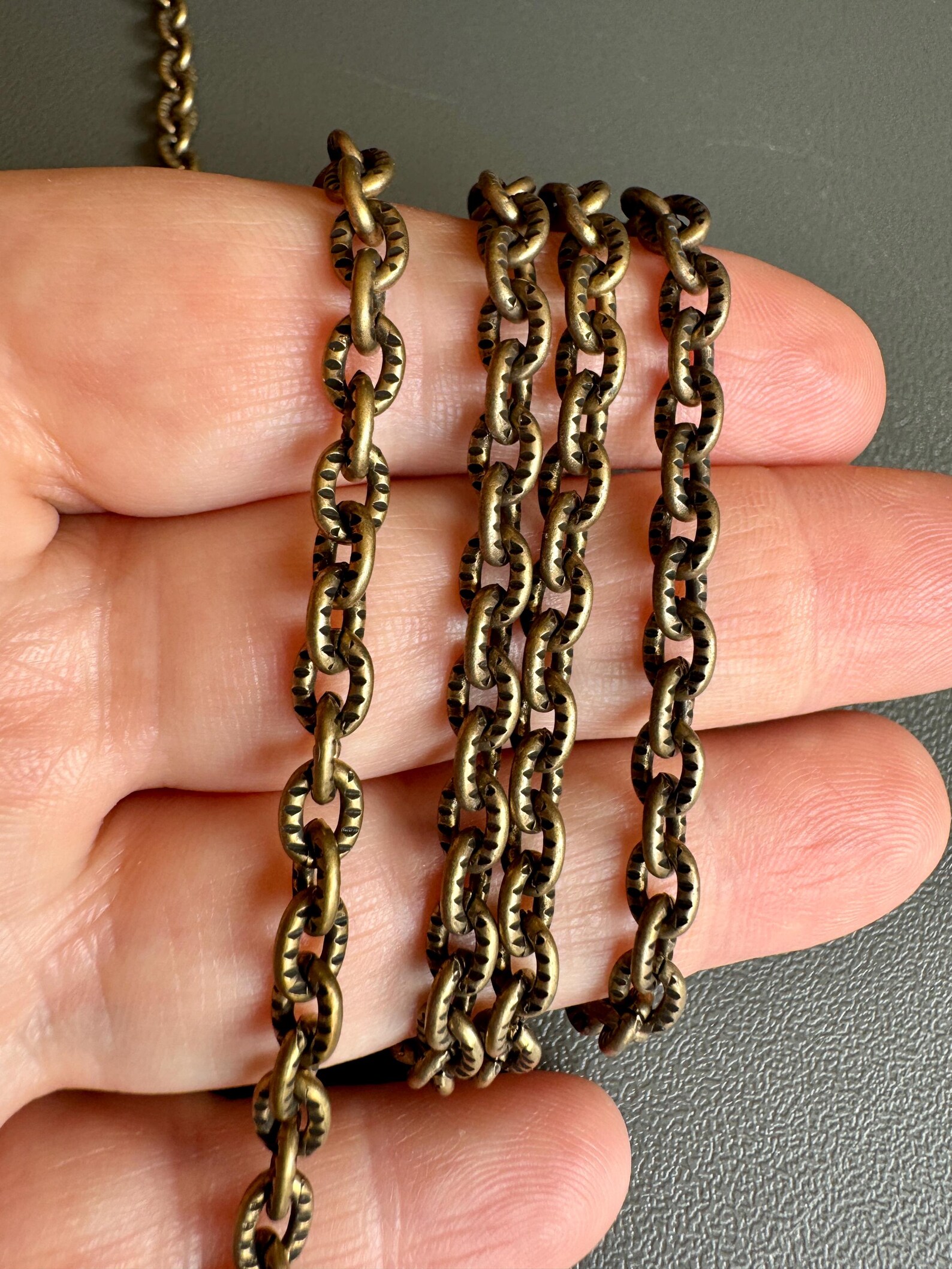 Funky Textured Oval Linked Chain! Sold per YARD. SKU Chain601 - Etsy