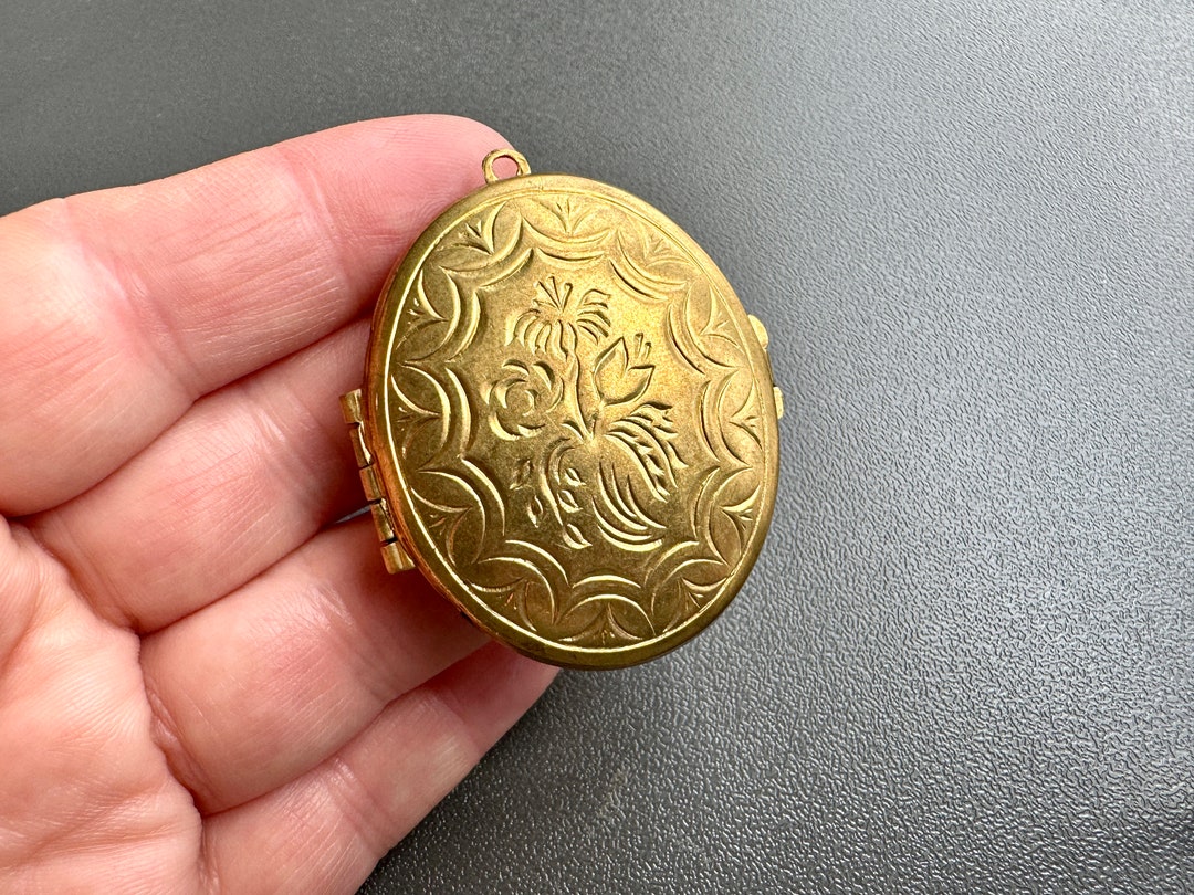Ornately Designed Vintage Solid Brass Locket. Well Made and a Large ...