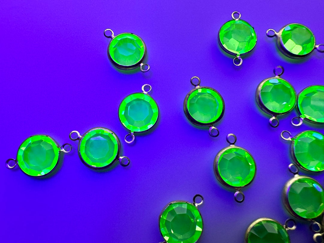 RARE Vintage Swarovski Peridot Channel Faceted Crystals. Gold Plated ...