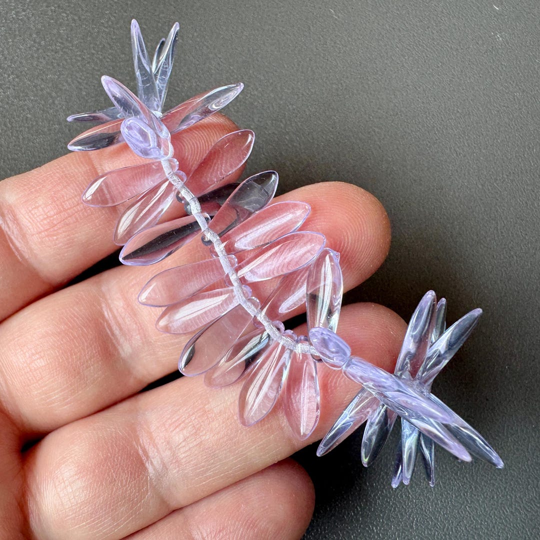 Czech Pressed Glass Daggers in Transparent Alexandrite! Sold per Strand ...