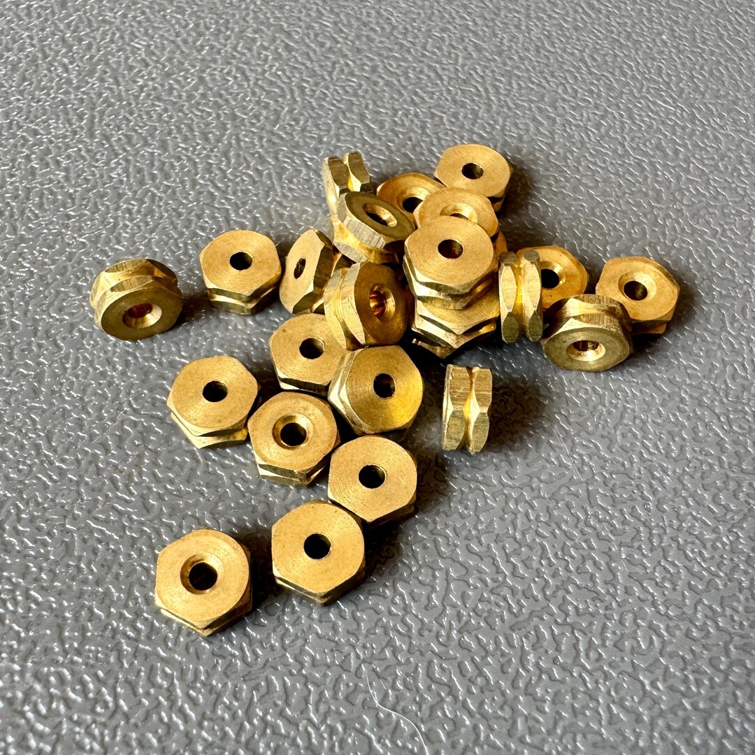 FUNKY Solid Brass Six Sided Hex Nut Styled Beads! Gives a Great ...