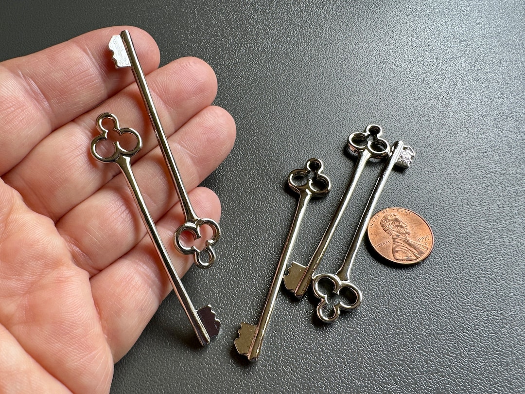 Extra Long Rhodium Plated Keys! Sold per Pair. SKU 15819 - Etsy
