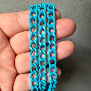 Stunning Dark Turquoise Blue Enameled Chain! Sold per YARD. SKU ...