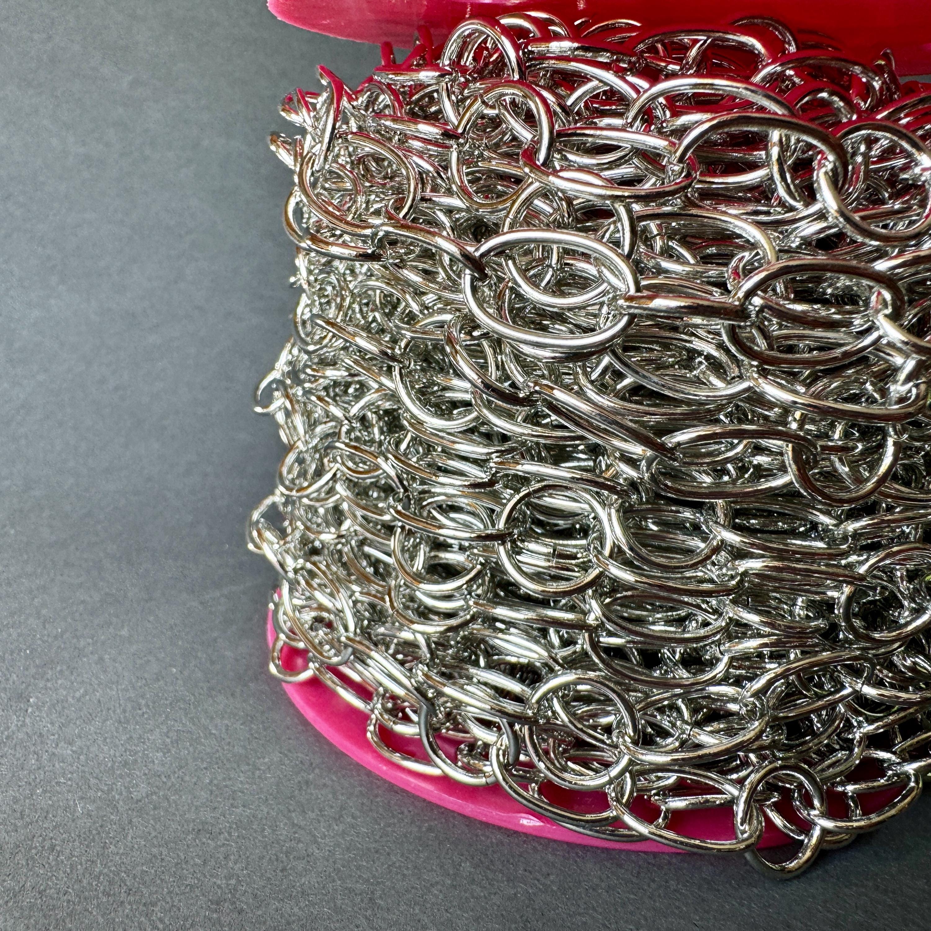 Super Shiny Large Oval and Circular Linked Vintage Chain. Sold per YARD ...