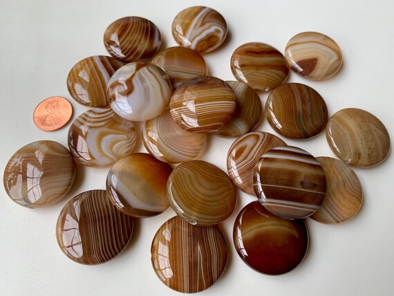 Beautiful Natural Brown Striped Agate Focal Sized Beads - Etsy