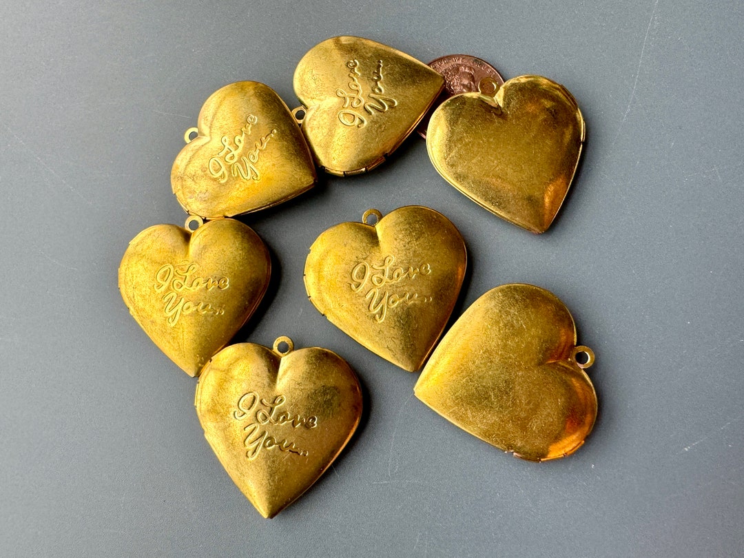 Lovely Vintage Brass Heart Shaped Lockets. Open and Close With Ease ...