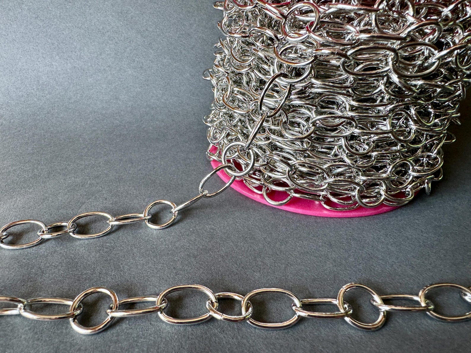 Super Shiny Large Oval and Circular Linked Vintage Chain. Sold per YARD ...