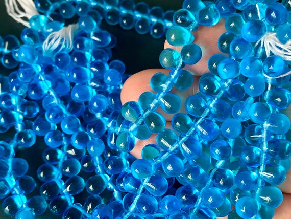 Awesome Transparent Deep Aqua Czech Glass Drops - Etsy