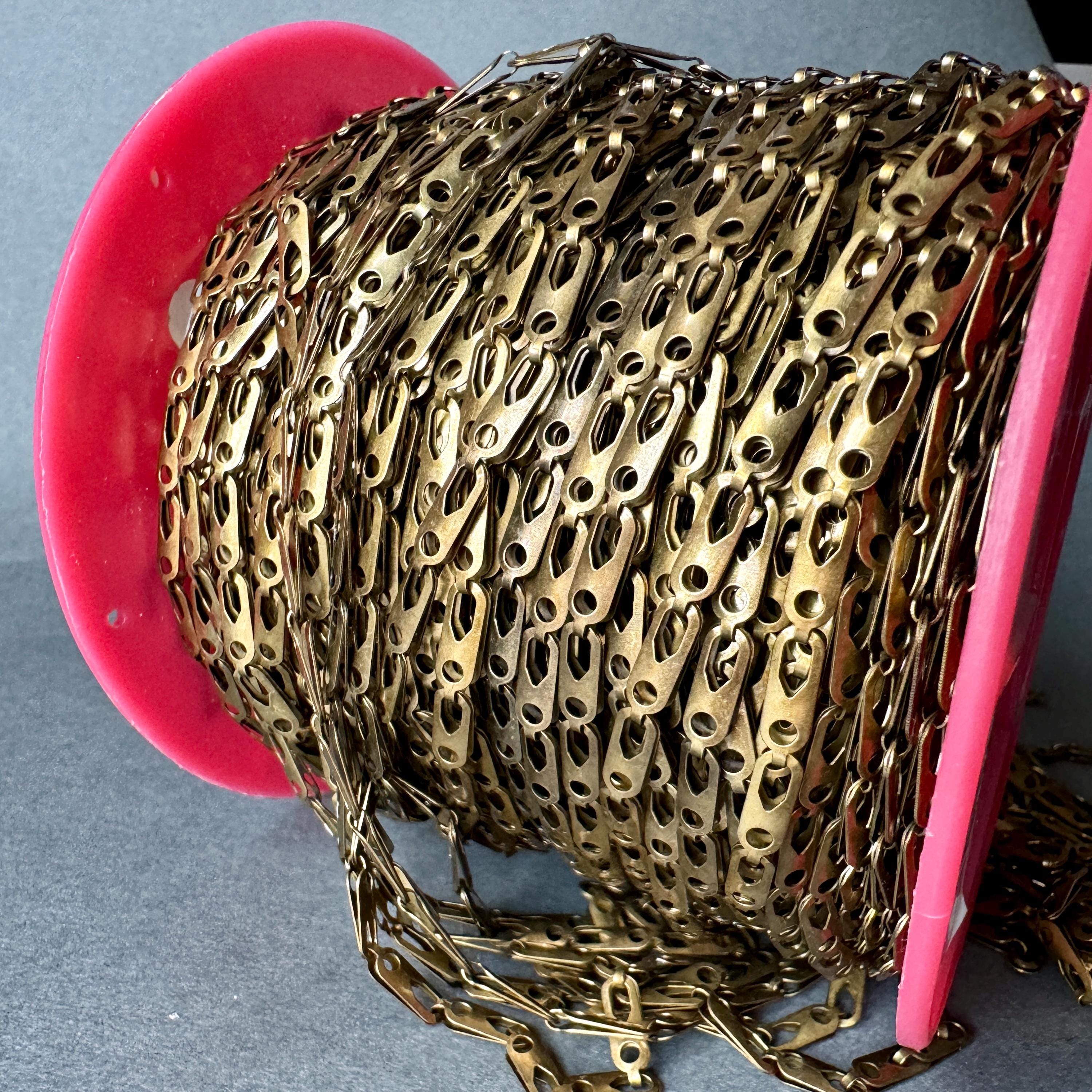 Very Unusual Folded Over and Linked Chain! Sold per YARD. SKU Chain527 ...
