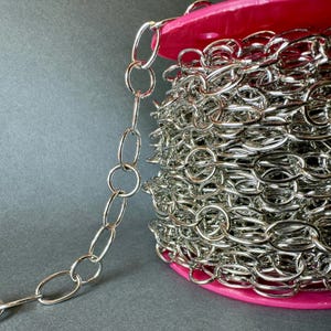 Super Shiny Large Oval and Circular Linked Vintage Chain. Sold per YARD ...