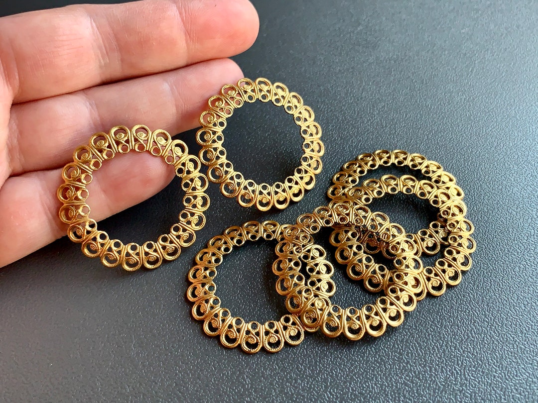 New, Old Stock Brass Filigrees From the Miriam Haskell Buyout! Sold per ...