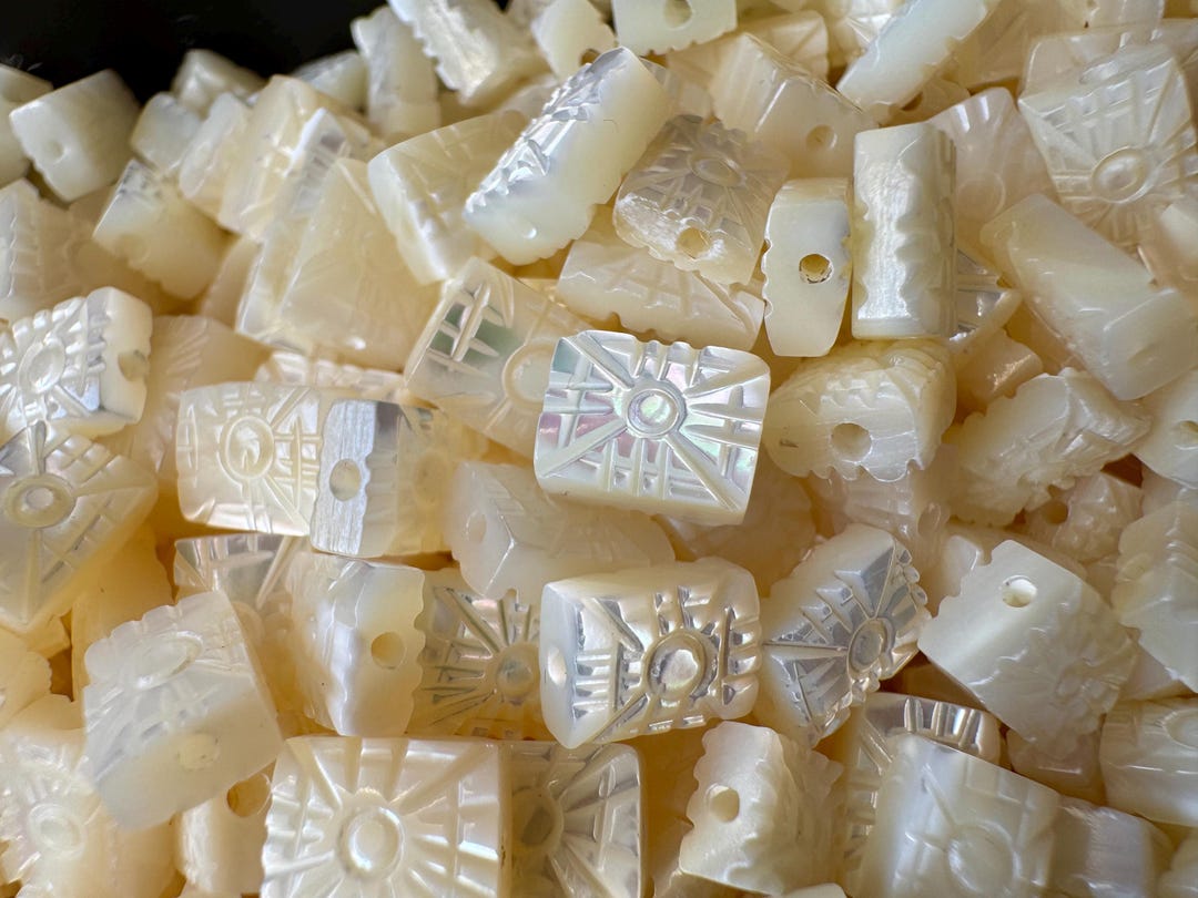 Extraordinarily RARE Vintage Carved Mother of Pearl Beads. Vintage ...