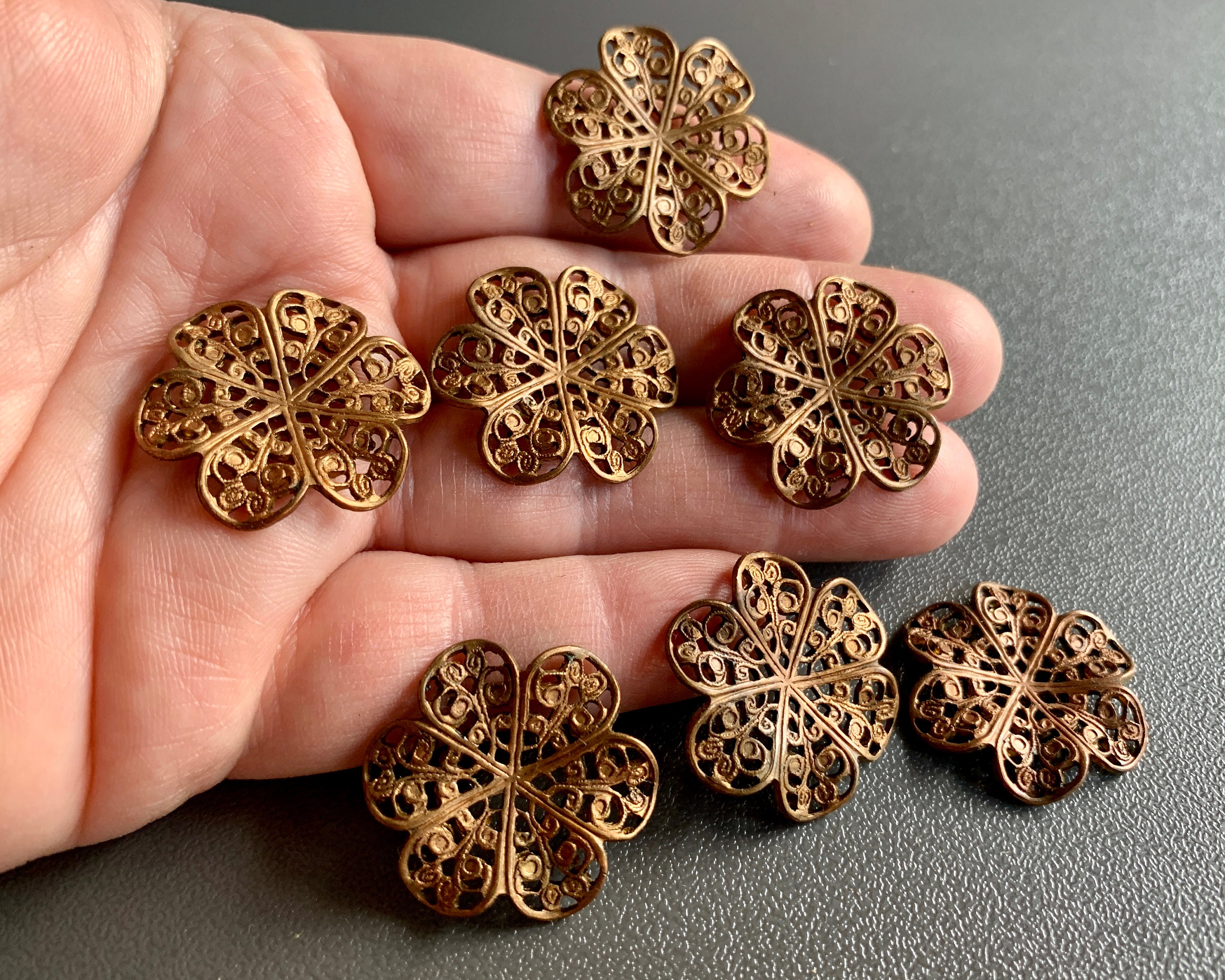 Beautiful Vintage Brass Filigree Medallions! Looks Like a Rich Hershey ...