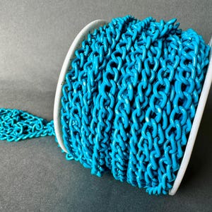 Stunning Dark Turquoise Blue Enameled Chain! Sold per YARD. SKU ...