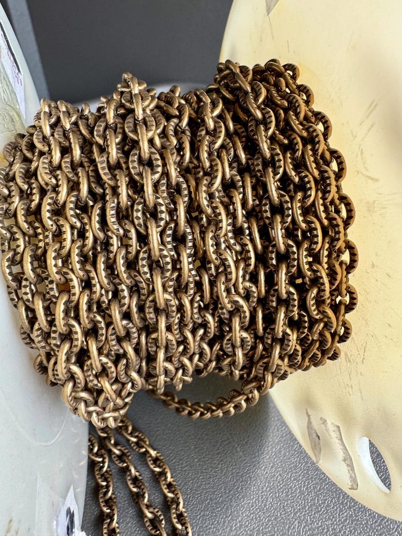 Funky Textured Oval Linked Chain! Sold per YARD. SKU Chain601 - Etsy