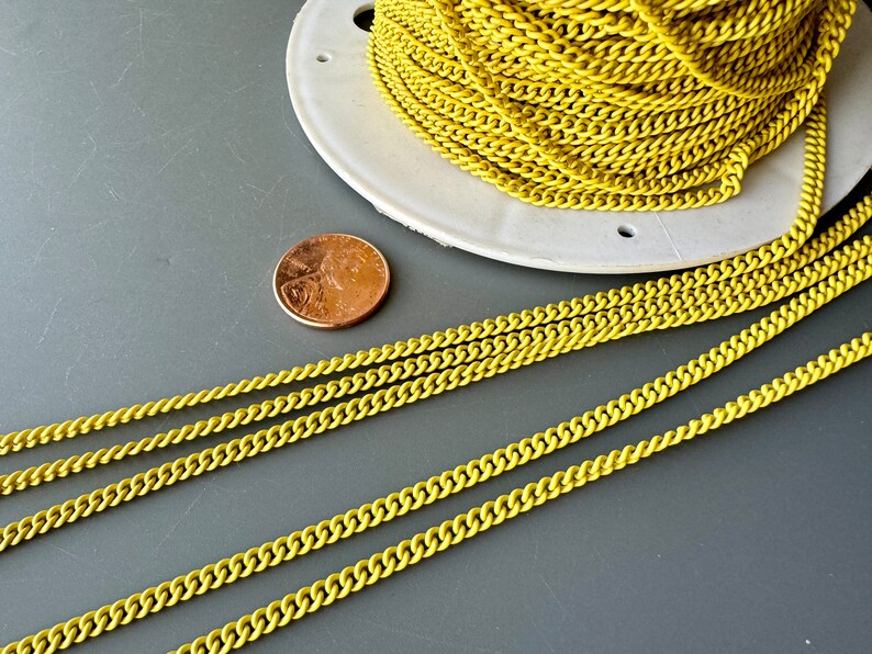 Soft Canary Yellow Enameled Chain! Sold per TWO Yards. SKU Chain467 - Etsy