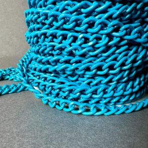 Stunning Dark Turquoise Blue Enameled Chain! Sold per YARD. SKU ...
