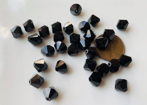 Macrame Incredible jet black crystal bicones! Craft Supplies & Tools ...