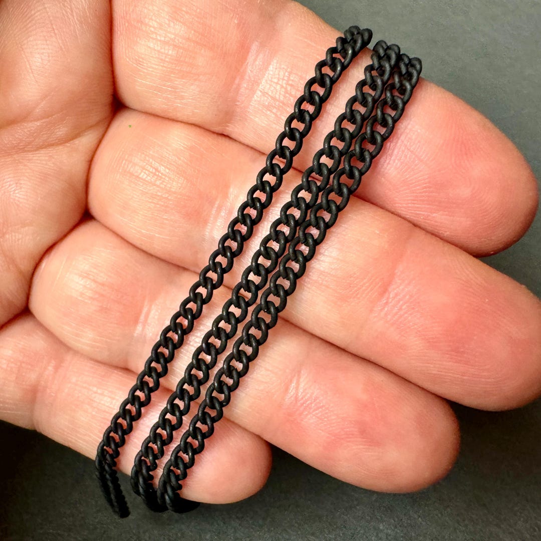 Demure Vintage Black Enameled Chain! Sold per TWO Yards. SKU Chain464 ...
