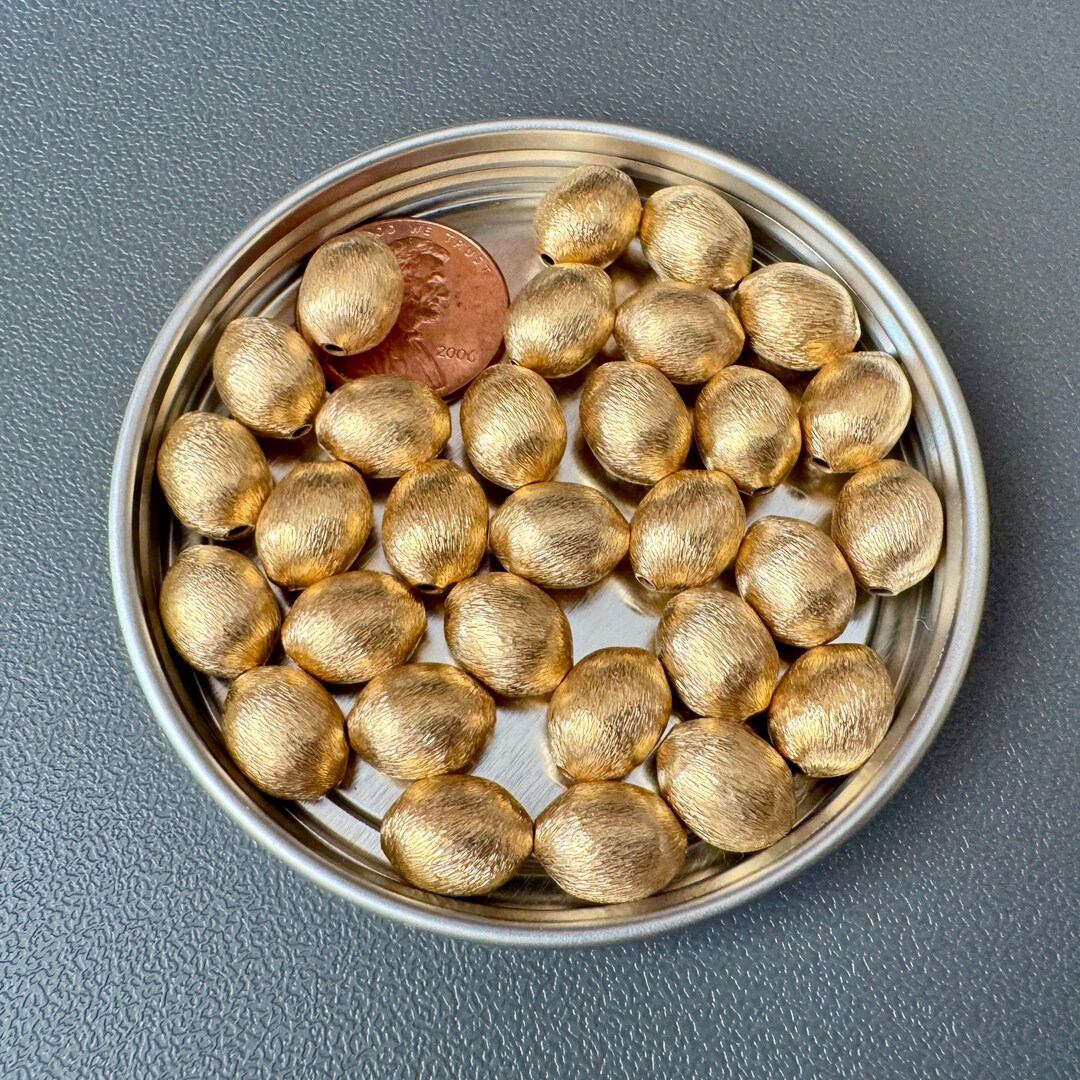 Absolutely Glorious in Person! Gold Plated Brass Beads. Brushed Effect ...