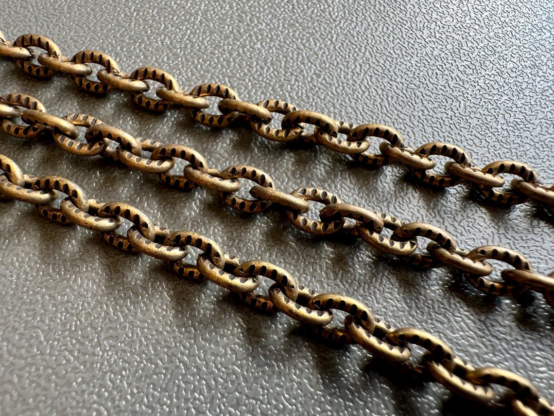 Funky Textured Oval Linked Chain! Sold per YARD. SKU Chain601 - Etsy