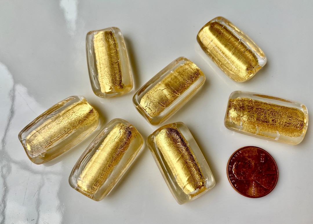 Exceptional 24 Karat Gold Foil in These Venetian Glass Focal Sized ...