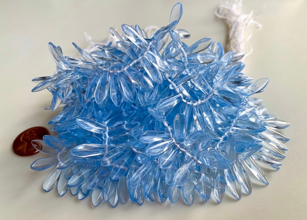 Luscious Transparent Ice Blue Czech Glass Daggers! Sold per Strand. SKU ...