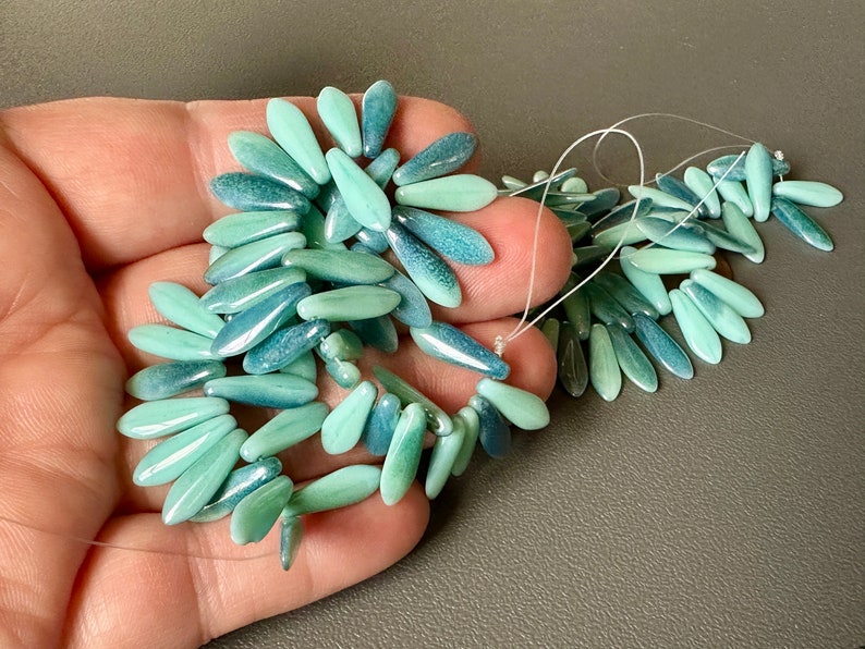 Lovely Color in These Czech Glass Daggers These GLOW Under a - Etsy