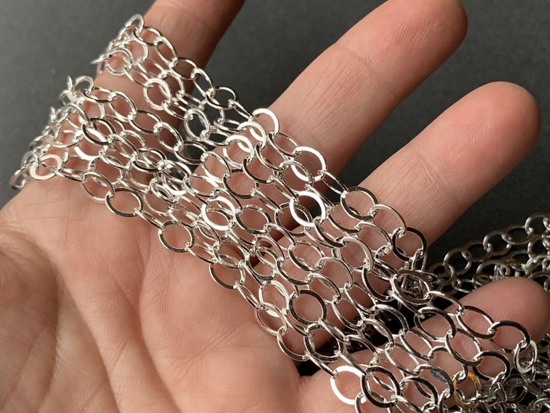 Stunning and Super Shiny/reflective Sterling Plated Chain! Sold per ...