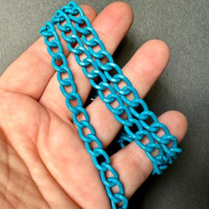 Stunning Dark Turquoise Blue Enameled Chain! Sold per YARD. SKU ...