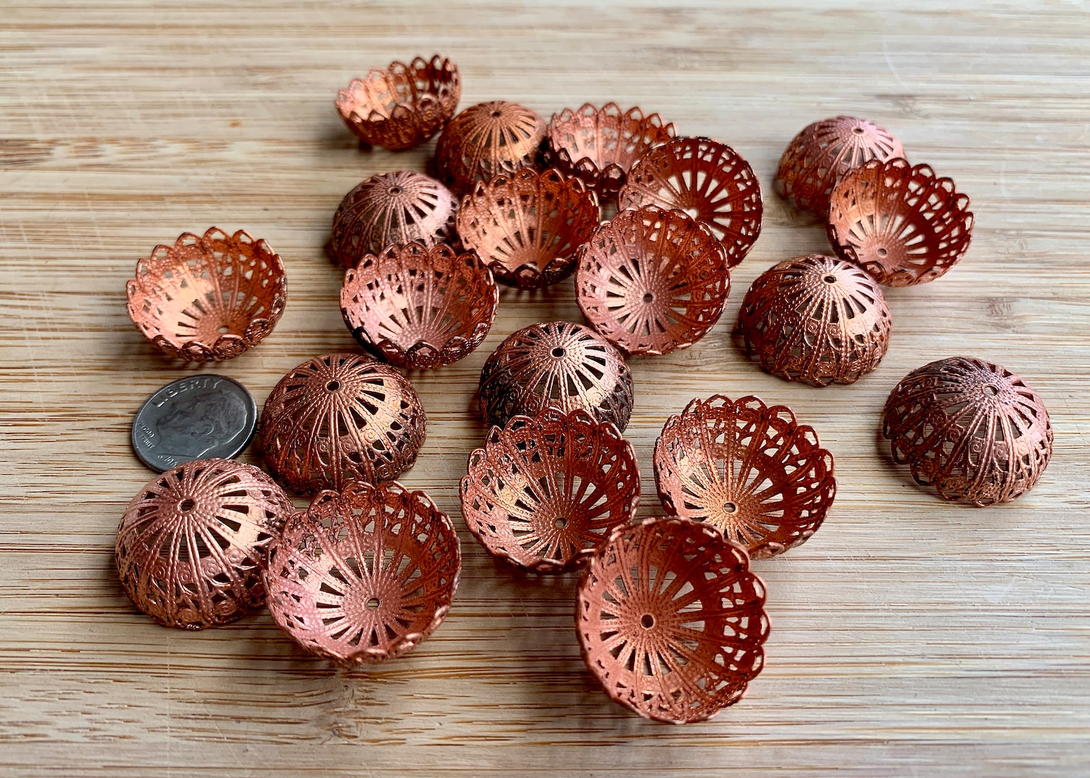 Lovely vintage extra large bead caps | Etsy