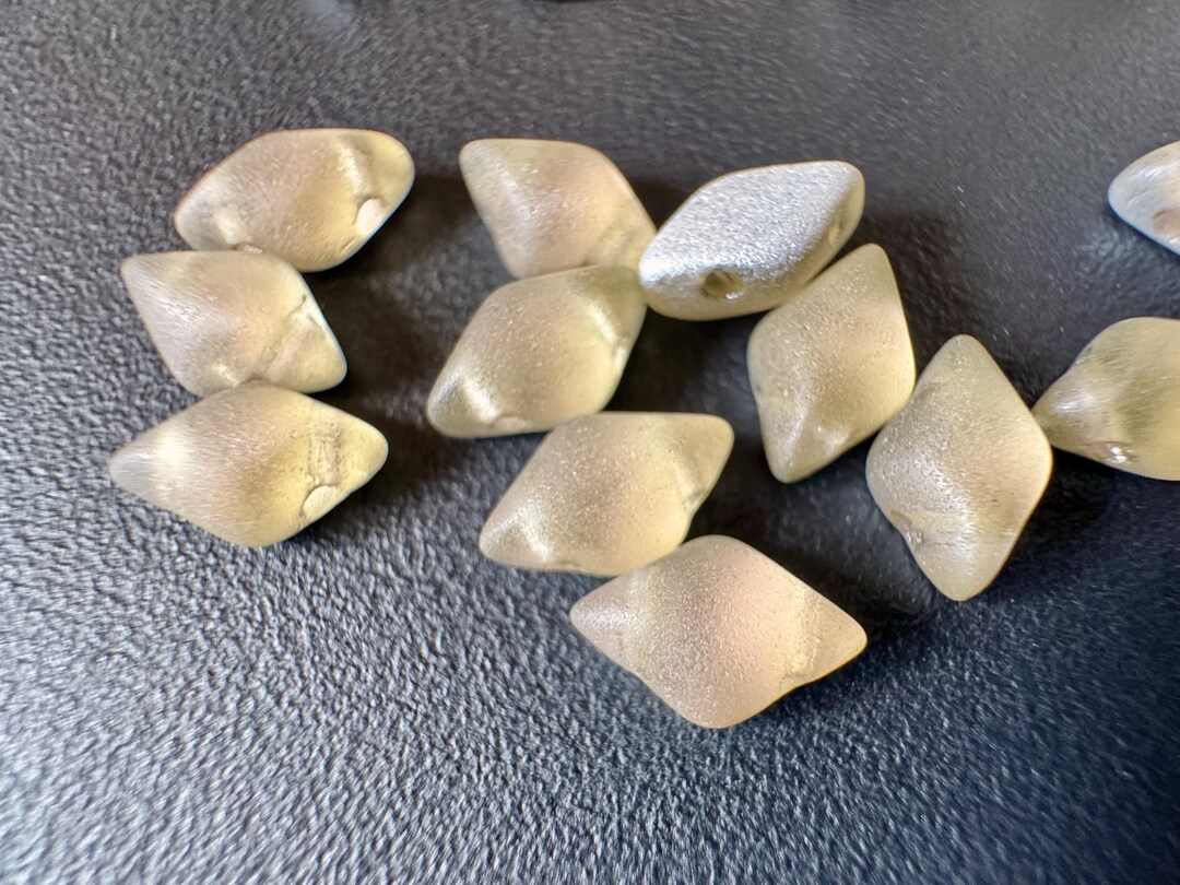 Czech Matte Back Lit Pink Citrine Gem Duos! Sold per 8 Grams. SKU 17423 ...
