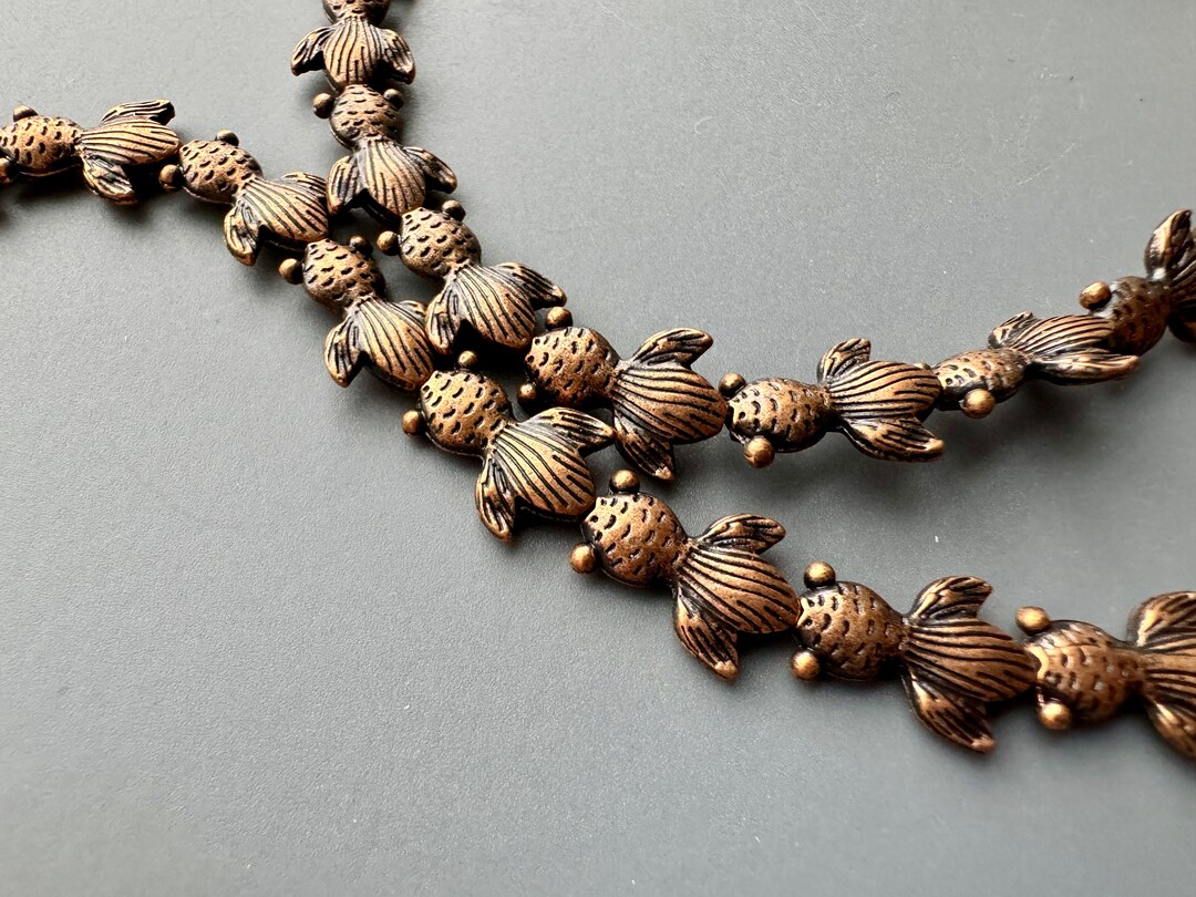Lovely Copper Ox Plated Goldfish Beads! - Etsy