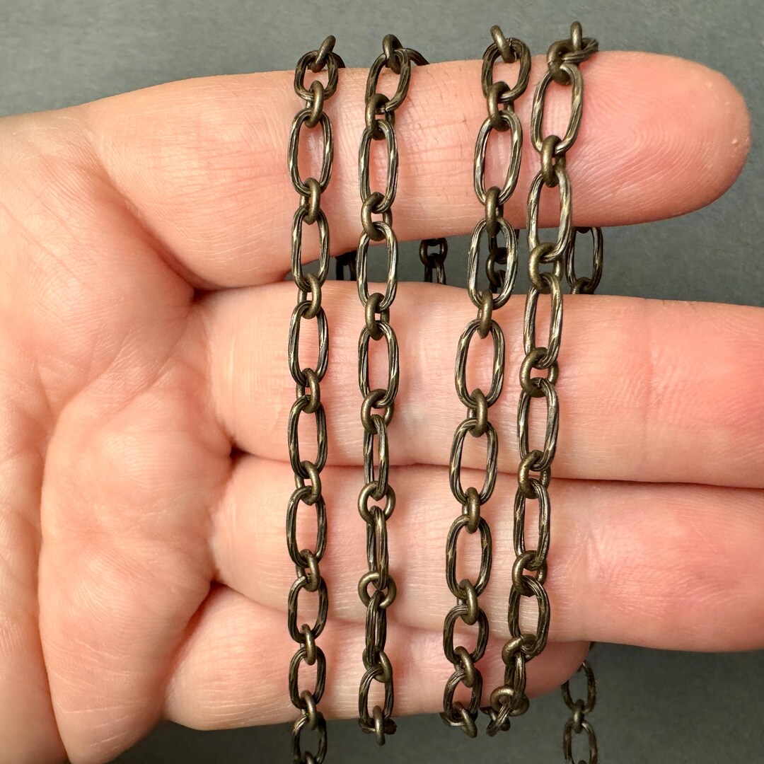 Gorgeous Etched Rectangular Linked Brass Chain. Sold per YARD. SKU ...