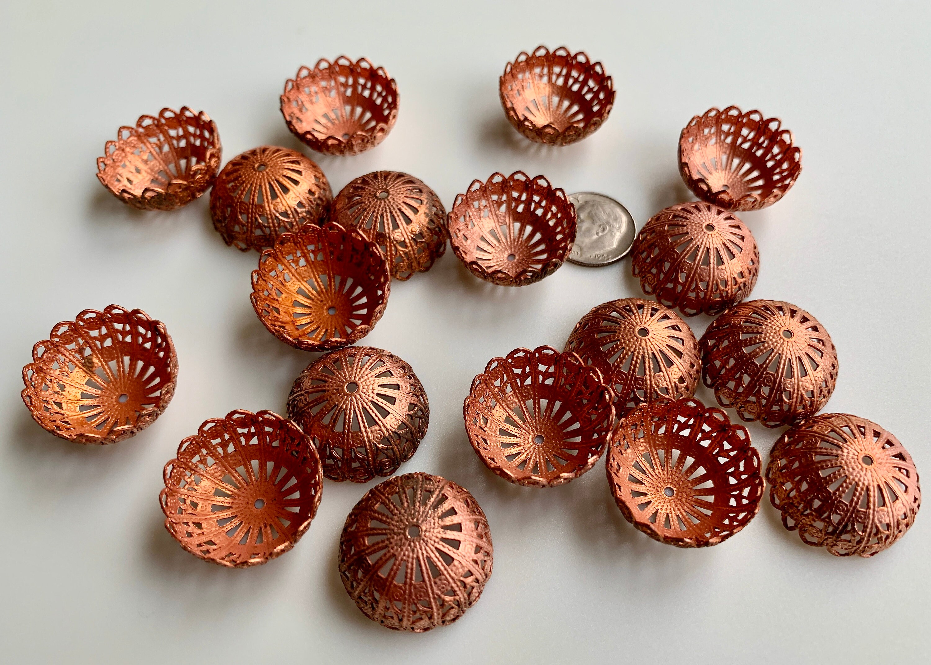 Lovely vintage extra large bead caps | Etsy