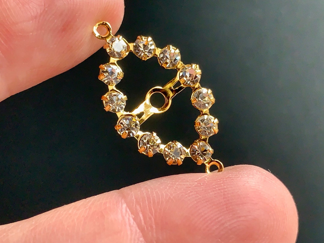 Gorgeous Swarovski Crystal Chatons Set in Gold Plated Brass Components ...