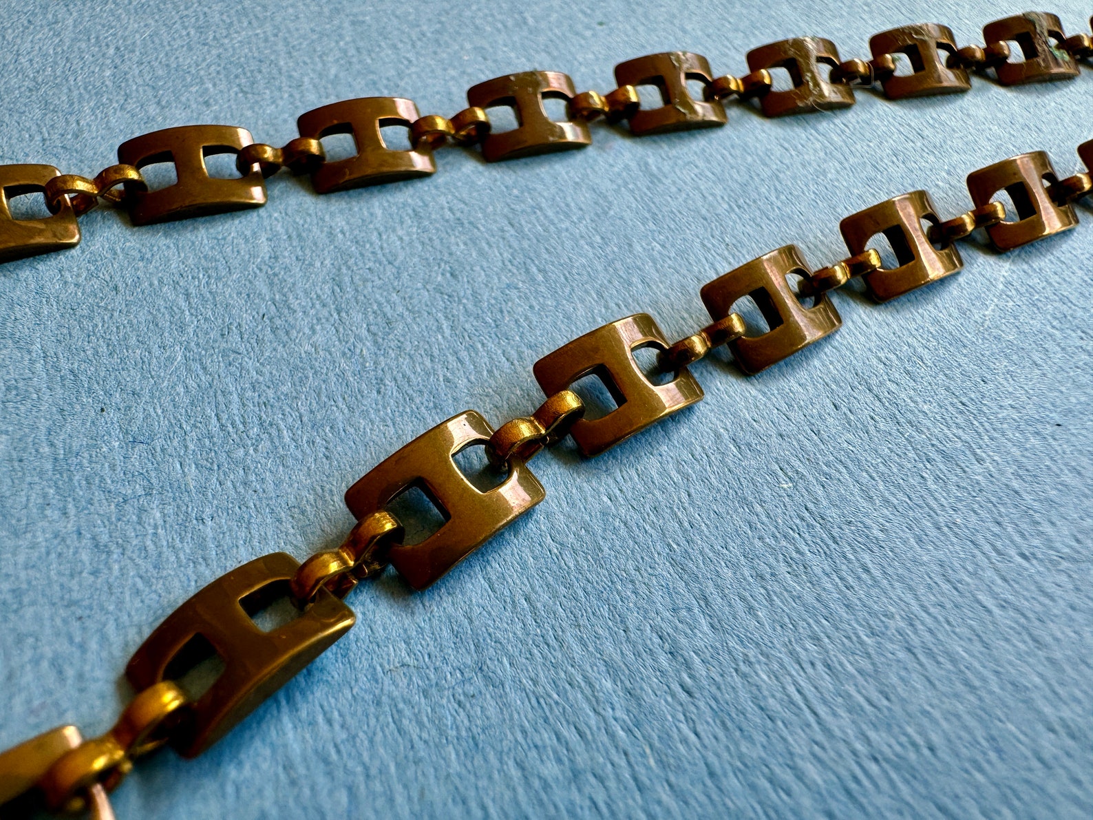 Exceptional Vintage Solid Brass Chain. Features Domed Brass Links With ...